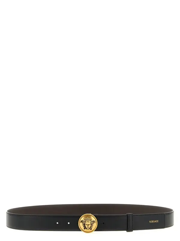 Versace Medusa Leather Belt - Black