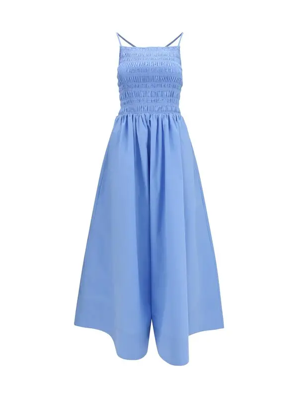 GANNI Poplin Maxi Dress - Blue