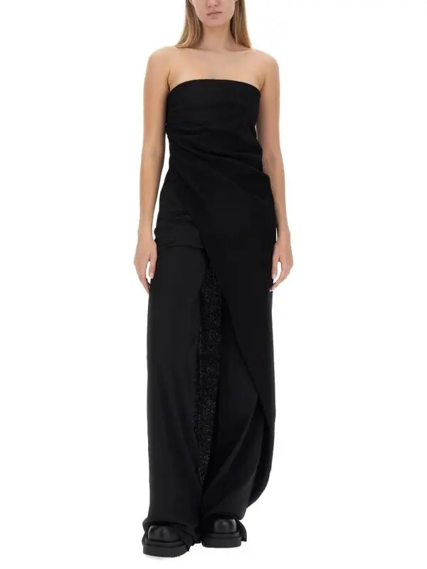 Rick Owens Asymmetrical Long Top - Black