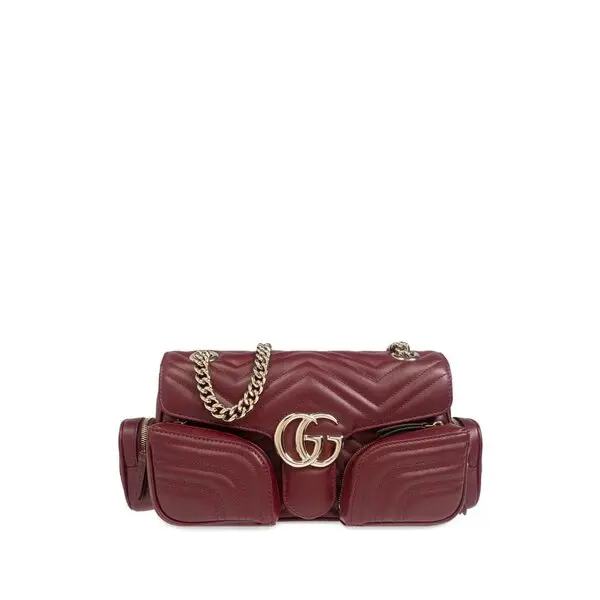 Gucci Leather Shoulder Bag - Red