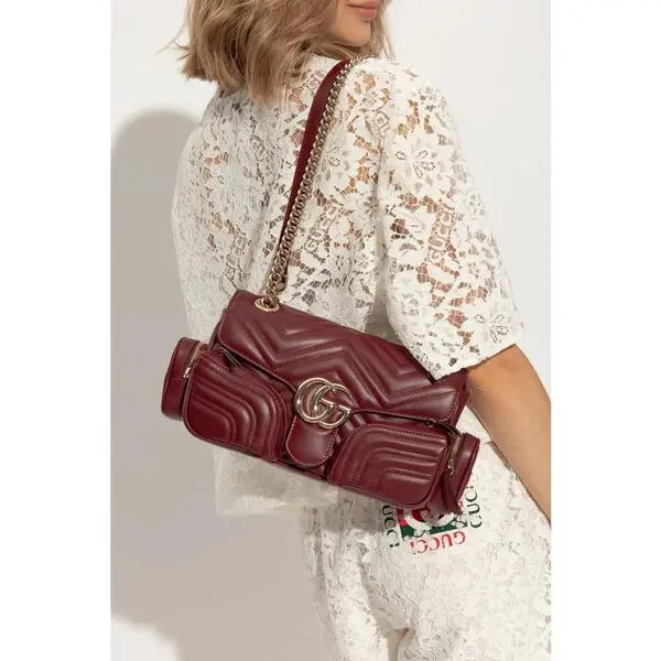 Gucci Leather Shoulder Bag - Red