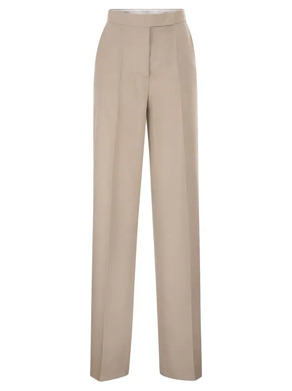Max Mara Mxmgirone Trousers In Wool, Mohair And Silk - Cream