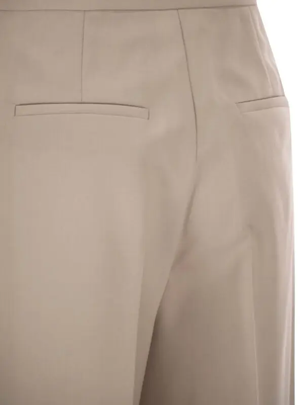 Max Mara Wool, Mohair, And Silk Trousers - Cream