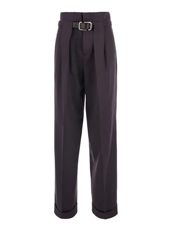 Attico Wool Pleated Pants - Multicolor