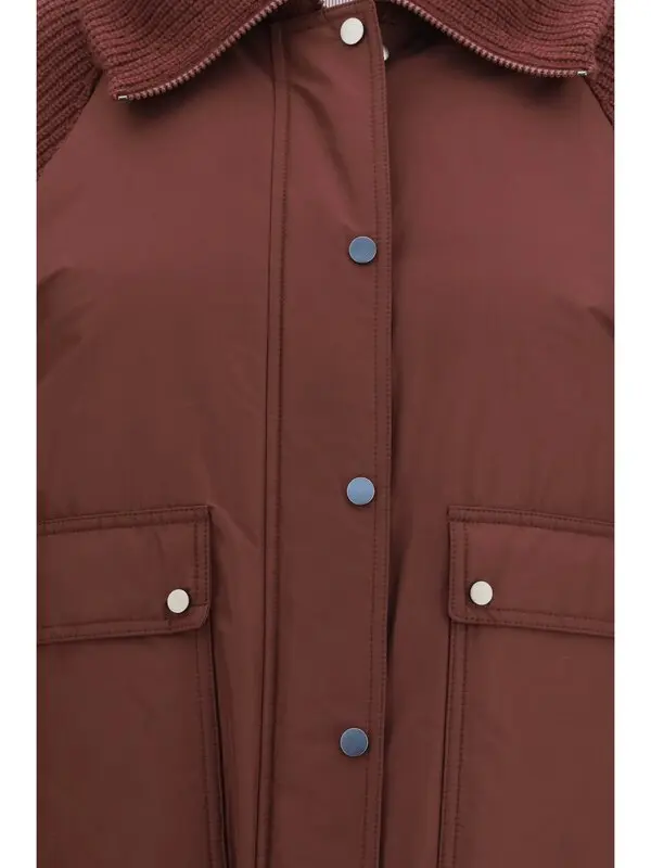 Brunello Cucinelli Down Jacket With Wool Sleeves