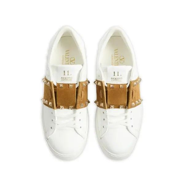 Valentino Garavani Leather Studded Trainers - White