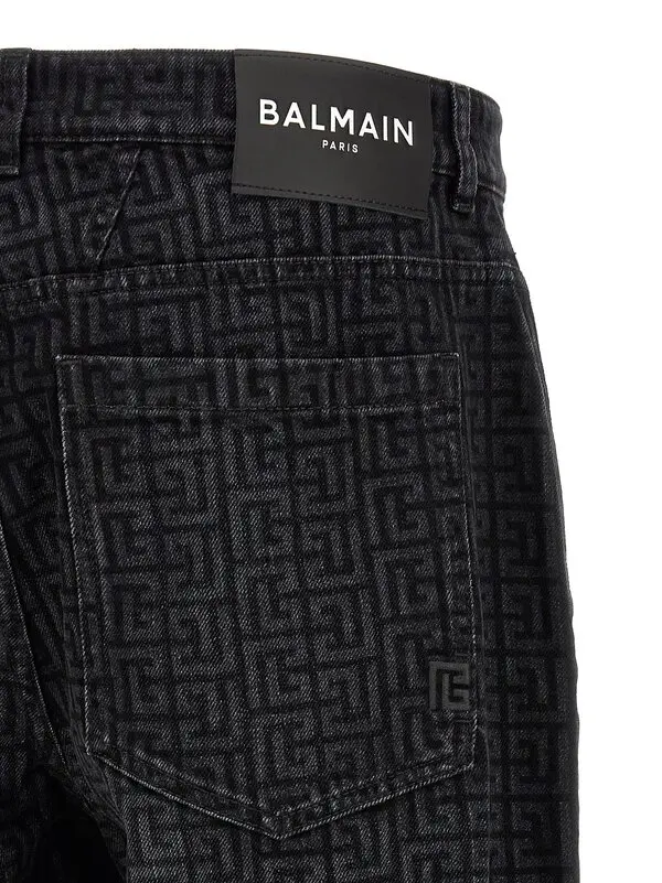 Balmain Monogram Pattern Jeans