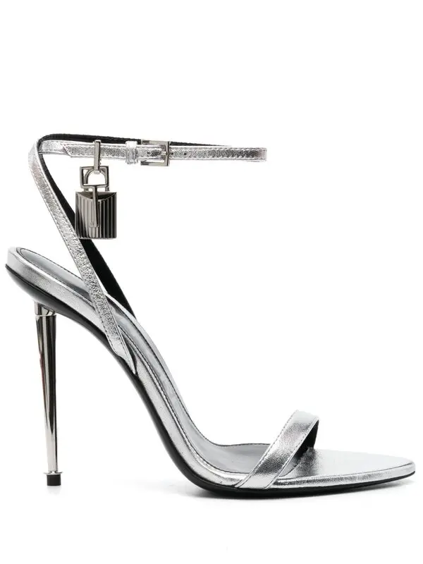 TOM FORD Padlock Leather Heel Sandals