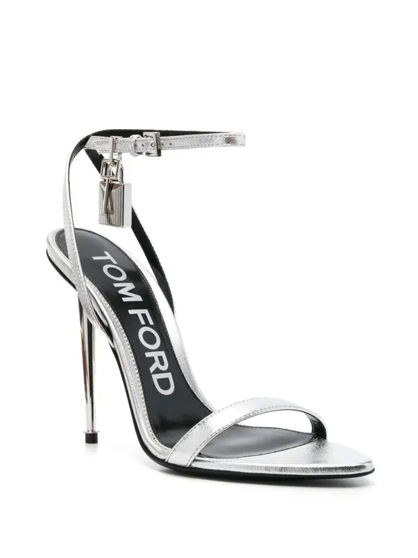 TOM FORD Padlock Leather Heel Sandals