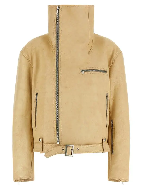 Rick Owens Biker Jumbo Stooges' Jacket - Cream