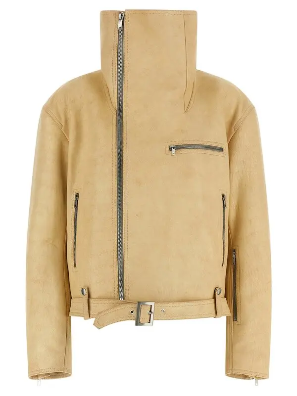 Rick Owens Biker Jumbo Stooges Jacket - Cream