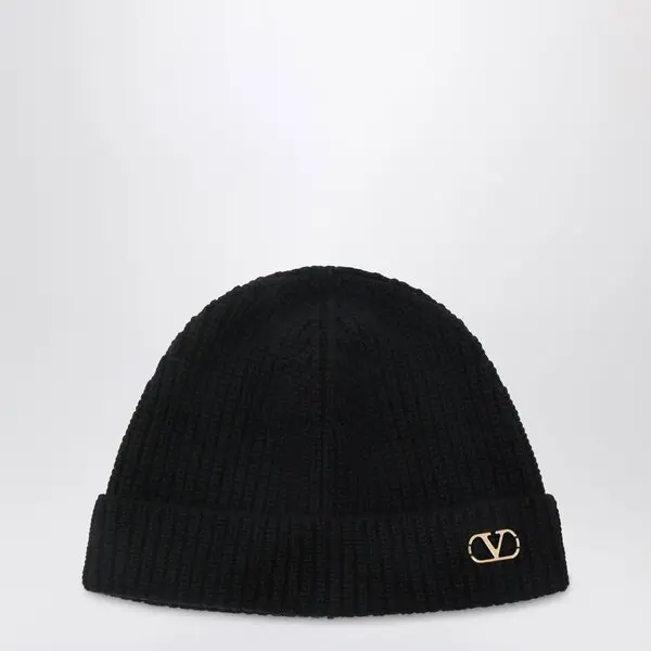 Valentino Garavani Vlogo Signature Cashmere Beanie - Black