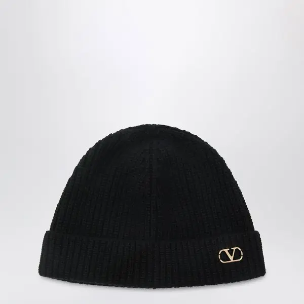 Valentino Garavani Vlogo Signature Cashmere Beanie - Black