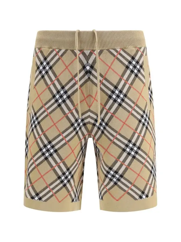 Burberry Check Cotton Blend Shorts