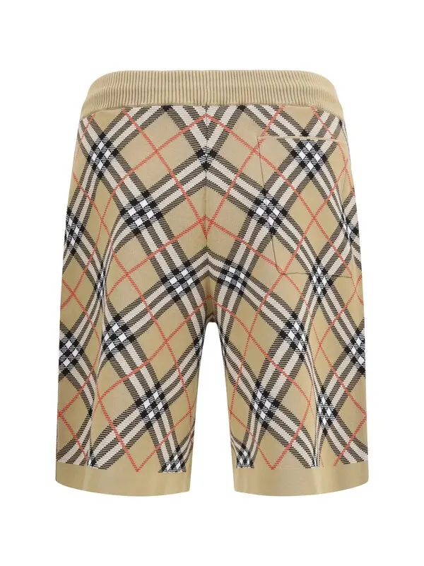 Burberry Check Cotton Blend Shorts