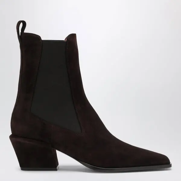 Paris Texas Bettina Suede Boots In Chocolate - Brown