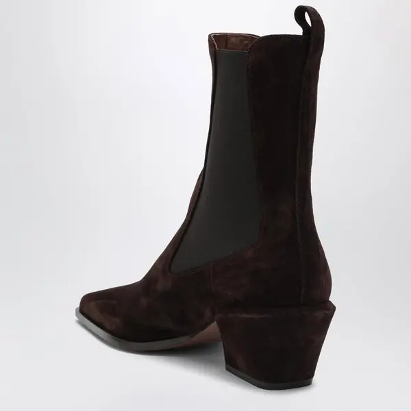 Paris Texas Bettina Suede Boots In Chocolate - Brown