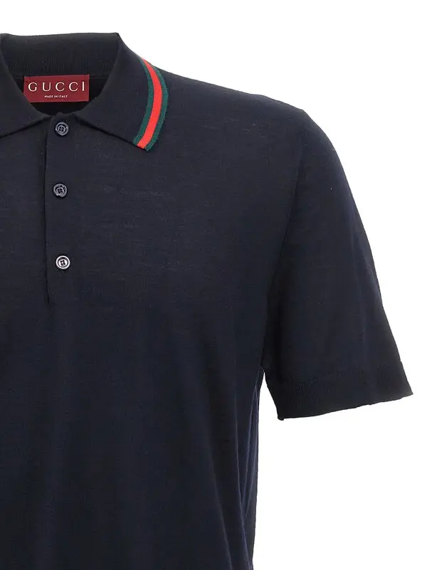 Gucci Web Ribbon Polo Shirt
