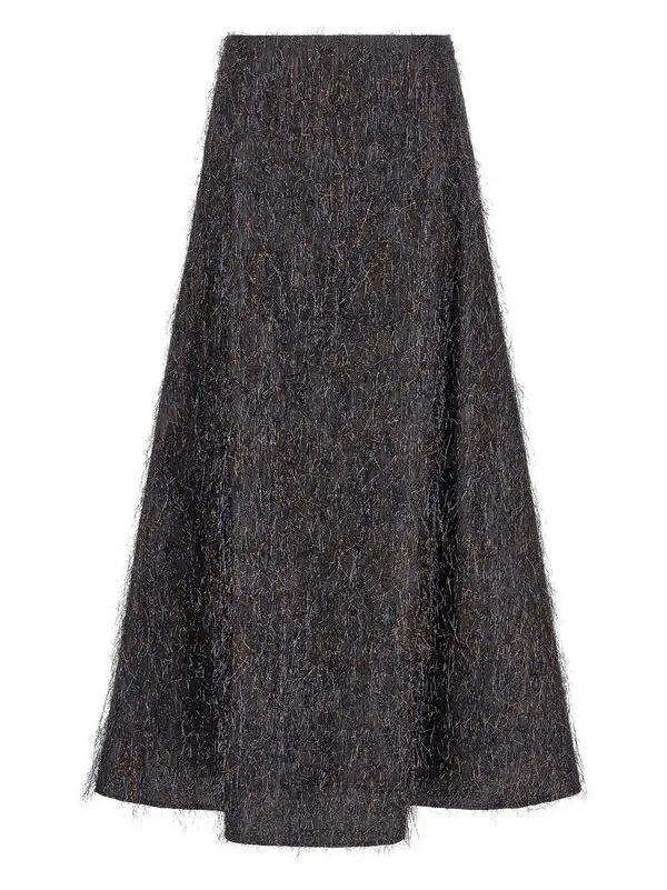 Peserico Skirt With Metallic Fringes - Blue