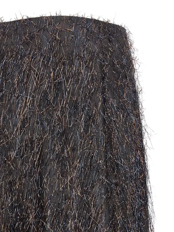 Peserico Skirt With Metallic Fringes - Blue