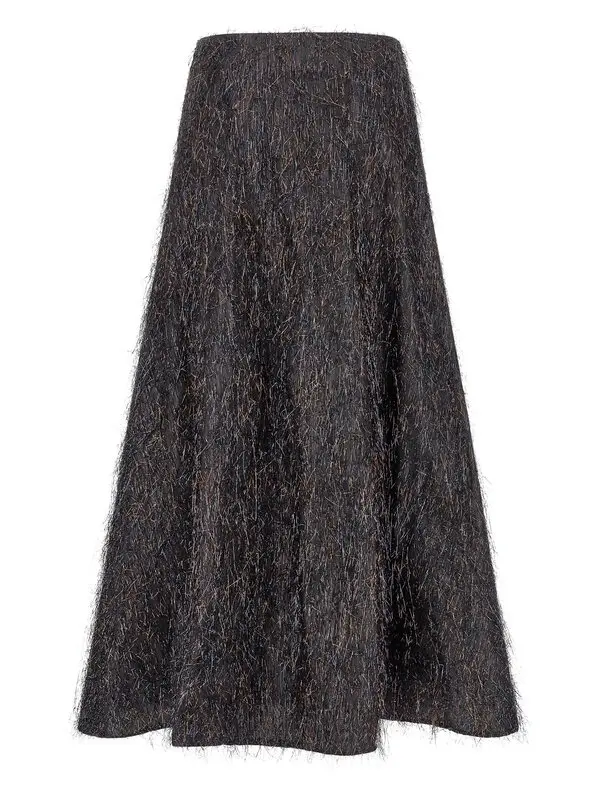 Peserico Metallic Fringes Midi Skirt - Blue
