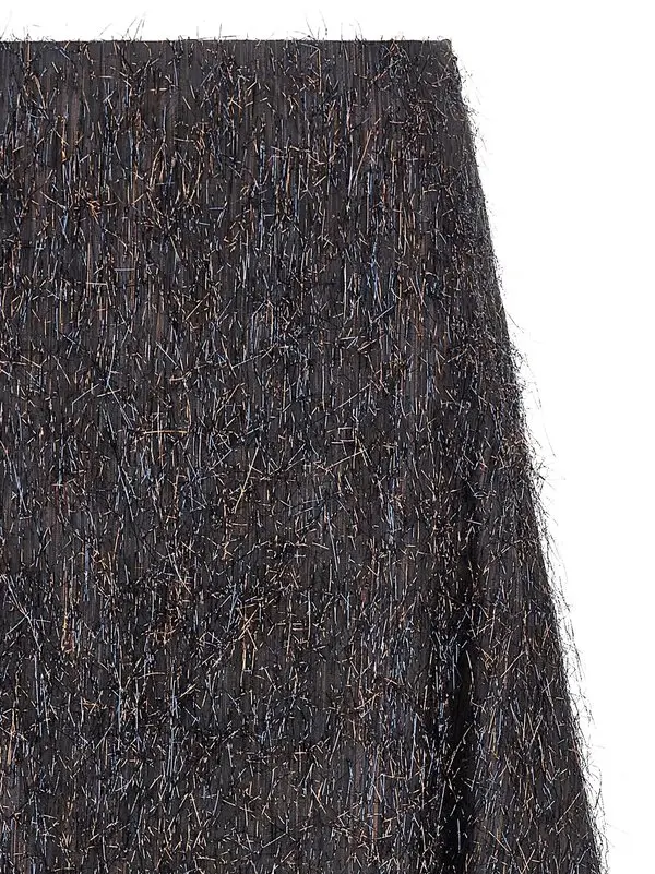 Peserico Metallic Fringes Midi Skirt - Blue