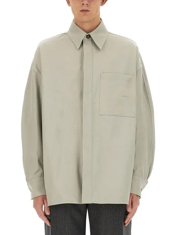 Bottega Veneta Cotton Twill Over Shirt - Gray