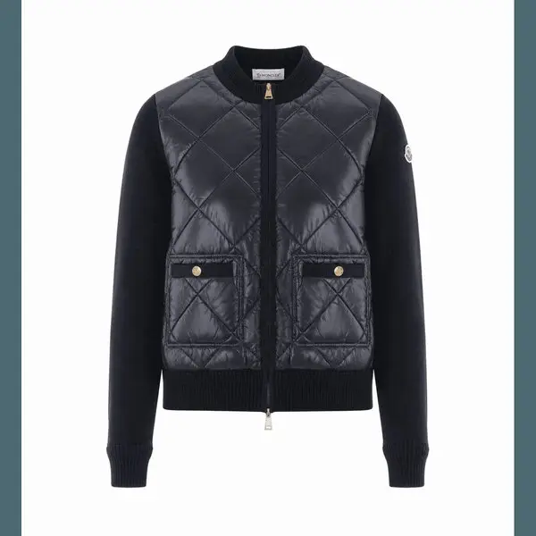 Moncler Logo Padded Cardigan - Black