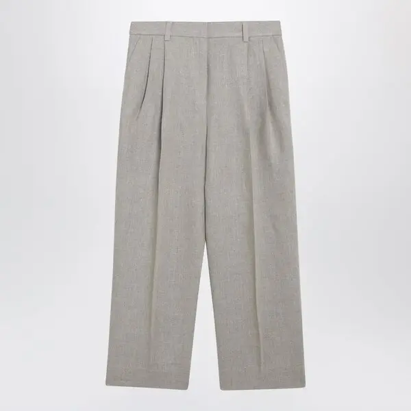 TOTEME Beige High-waisted Linen Shorts - Cream