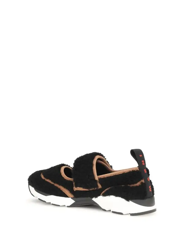 Marni Mary Jane Shearling Sneakers - Black