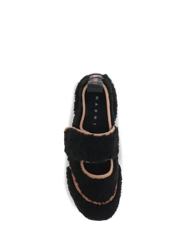 Marni Mary Jane Shearling Sneakers - Black