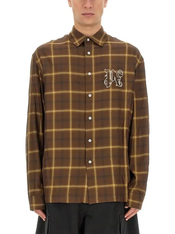 Palm Angels Monogram Shirt - Brown