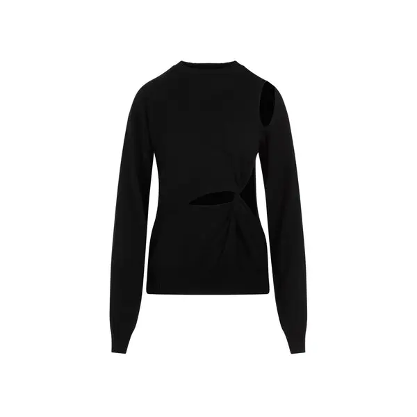 Sportmax Virgin Wool Cutout Pullover - Black