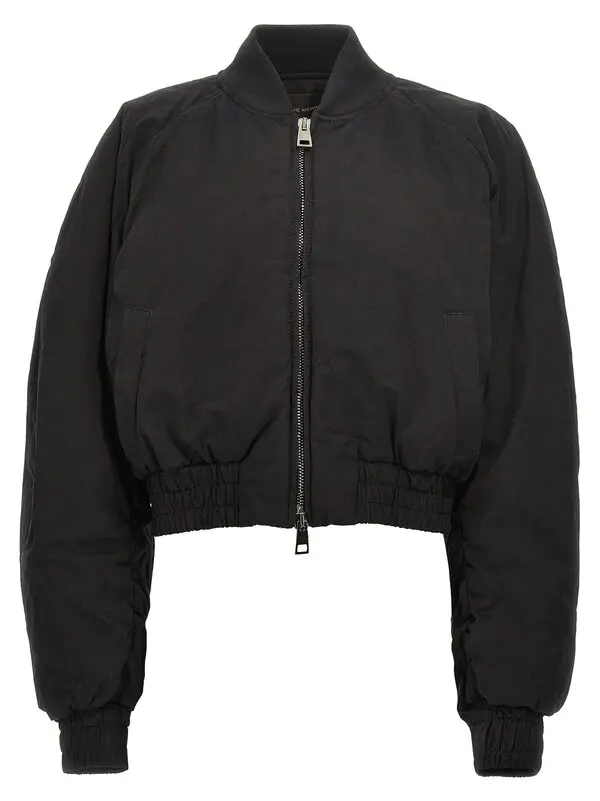 Andamane Sierra' Cropped Bomber Jacket - Black