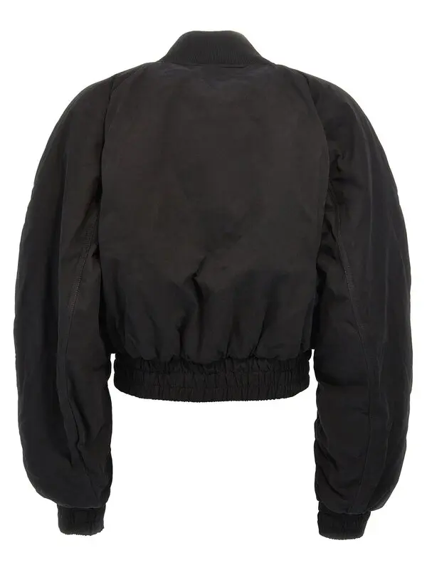 Andamane Sierra' Cropped Bomber Jacket - Black