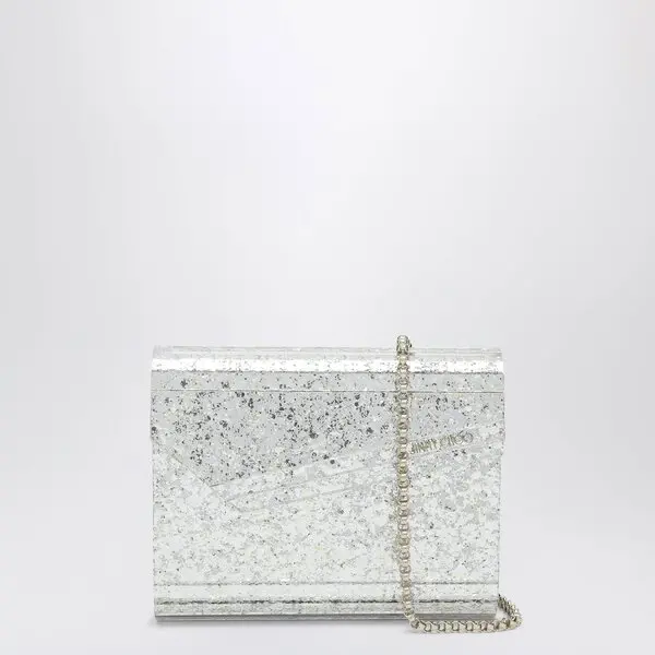 JIMMY CHOO Champagne-coloured Candy Clutch - Silver