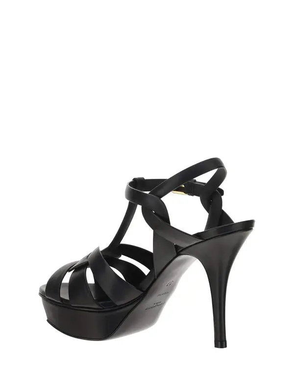 Saint Laurent Leather Platform Sandals