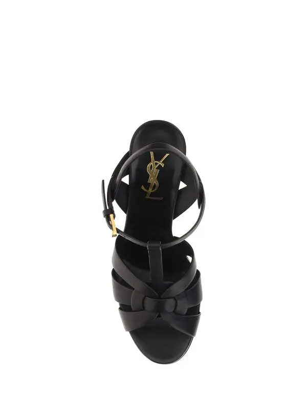 Saint Laurent Leather Platform Sandals