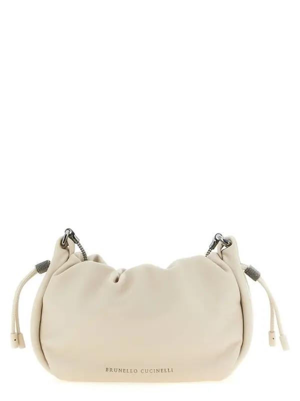 Brunello Cucinelli Bucket Mellow' Mini Crossbody Bag - White
