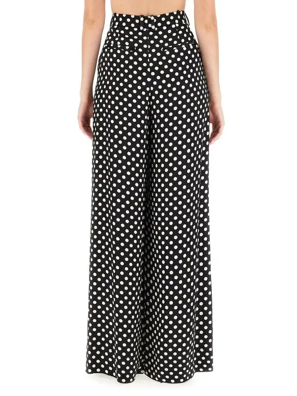 Saint Laurent Polka Dot Wide Leg Pants - Multicolor