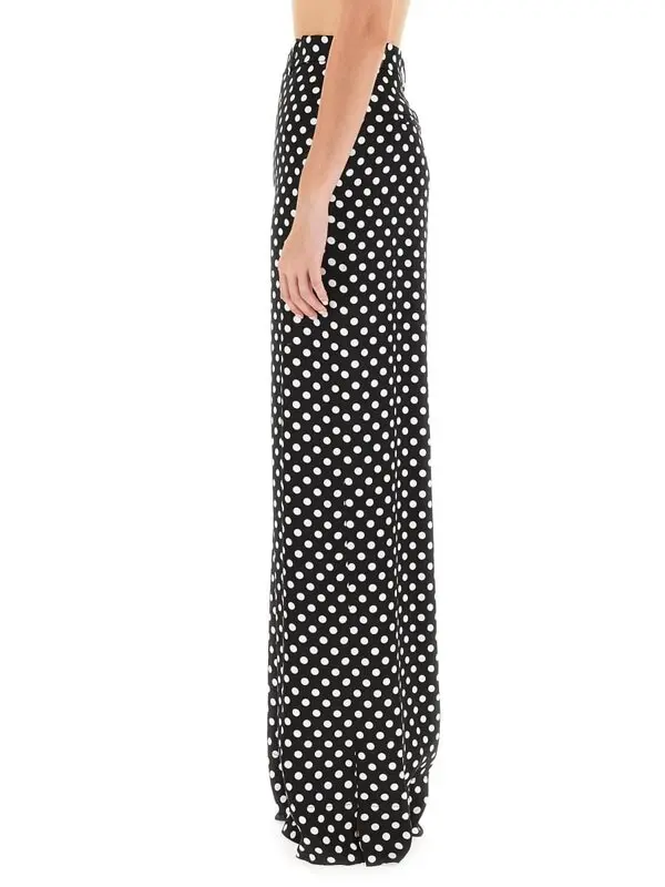 Saint Laurent Polka Dot Wide Leg Pants - Multicolor