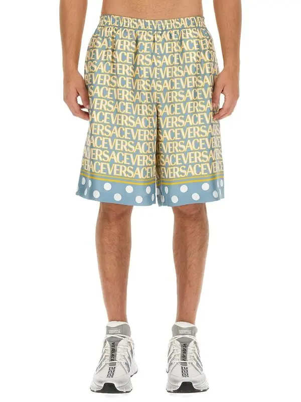 Versace Shorts With Logo - Multicolor
