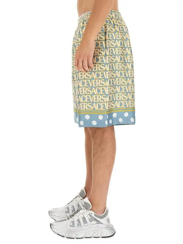Versace Shorts With Logo - Multicolor