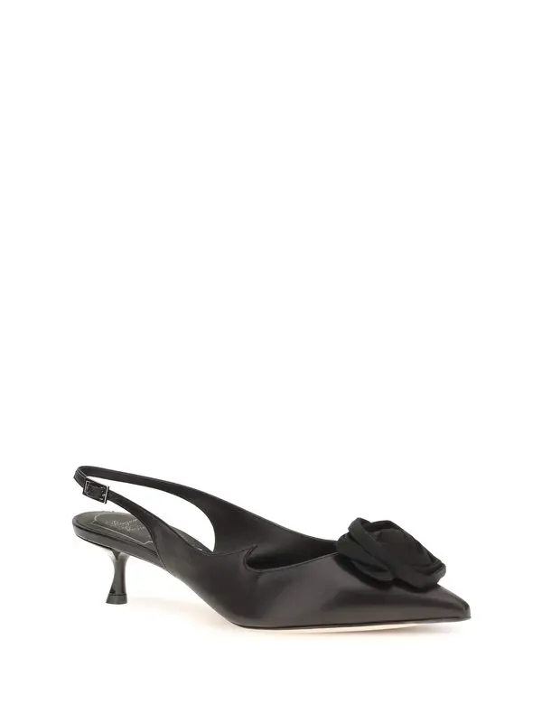ROGER VIVIER Rose Vivier Slingback Pumps - Black