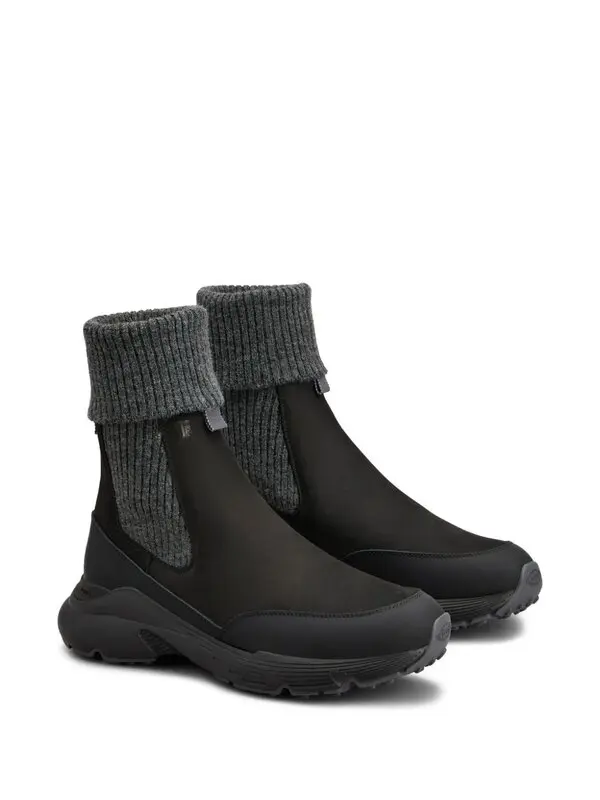 TOD'S Leather Knitted Chelsea Boots - Multicolor