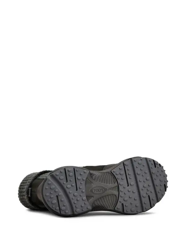 TOD'S Leather Knitted Chelsea Boots - Multicolor