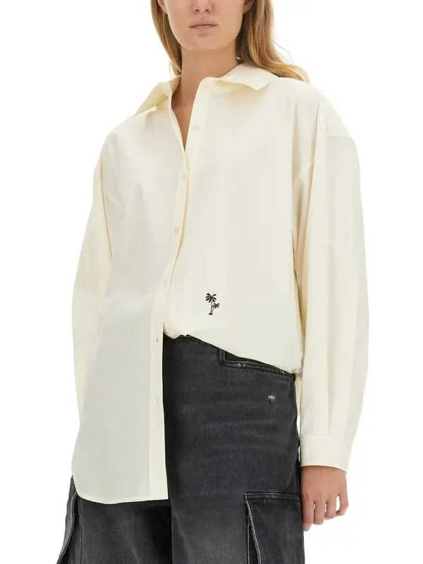 Palm Angels Cotton Shirt - Cream