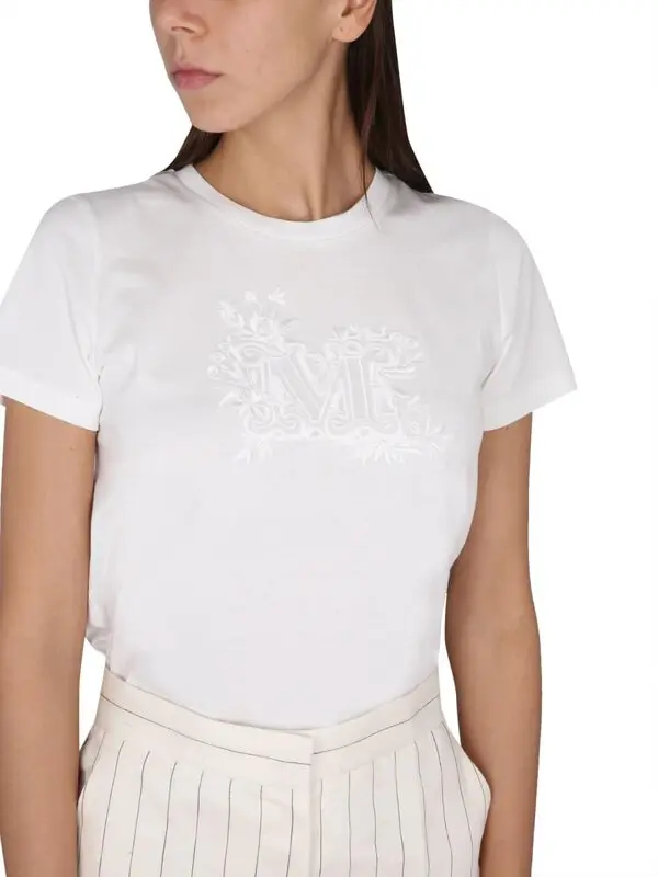 Max Mara Logo Embroidery T-shirt - White
