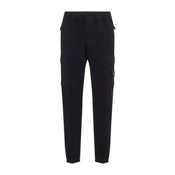 Stone Island Cotton Cargo Pants - Black