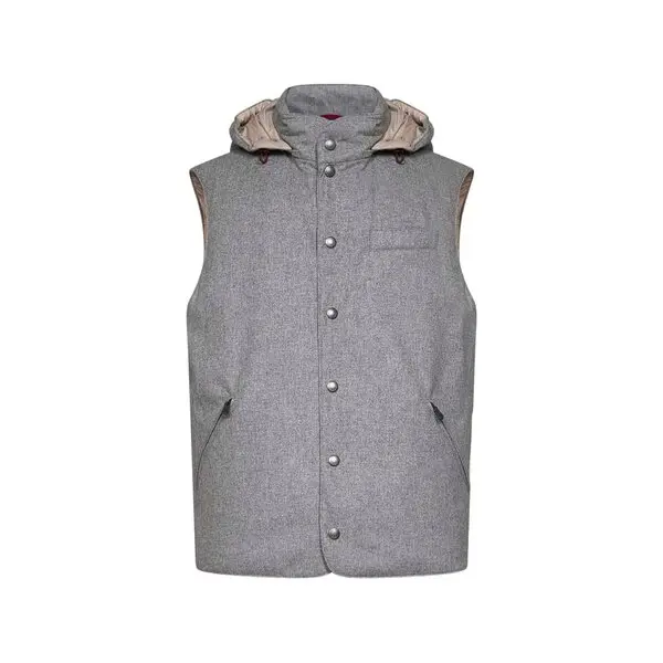 Brunello Cucinelli Wool Padded Water-repellent Gilet - Gray
